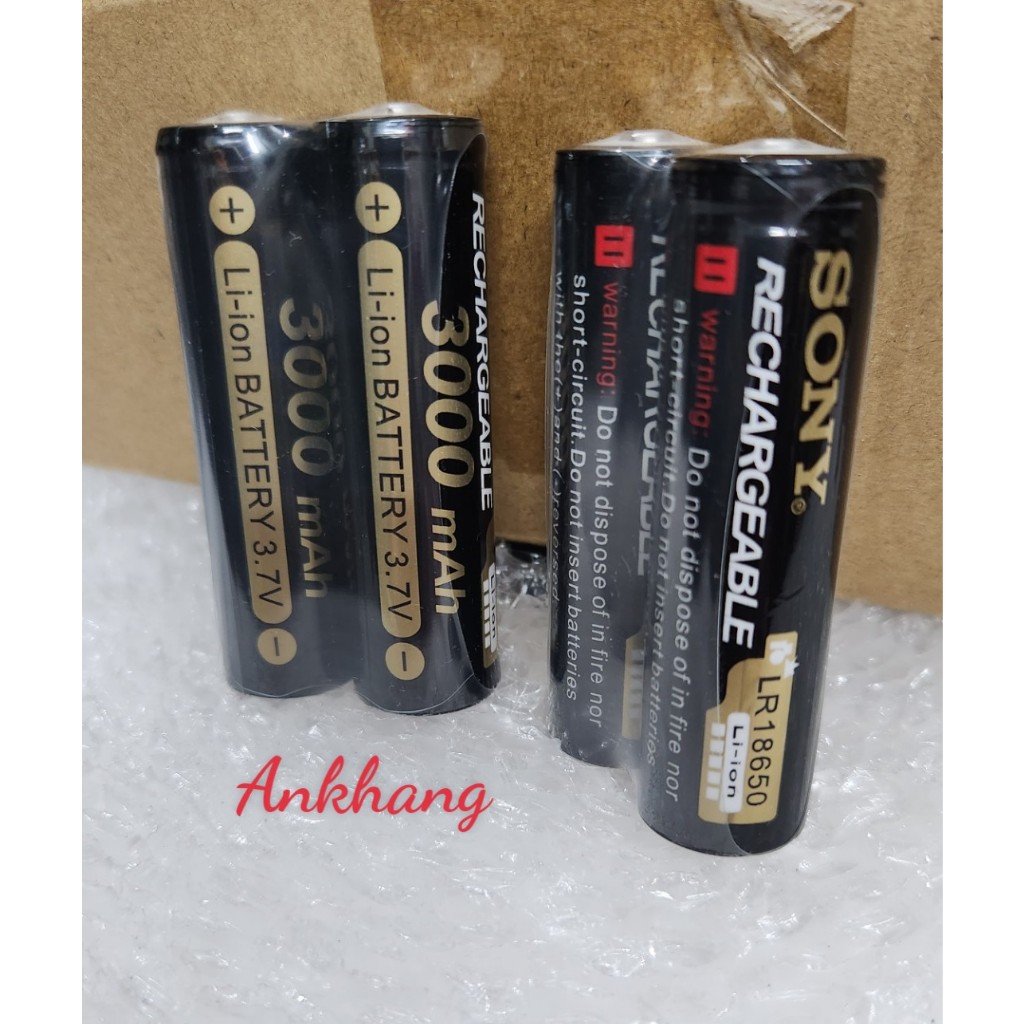 Combo 4 pin sạc Li-ion Sony 18650 3000mAh đầu lồi 3.7V | Shopee Việt Nam