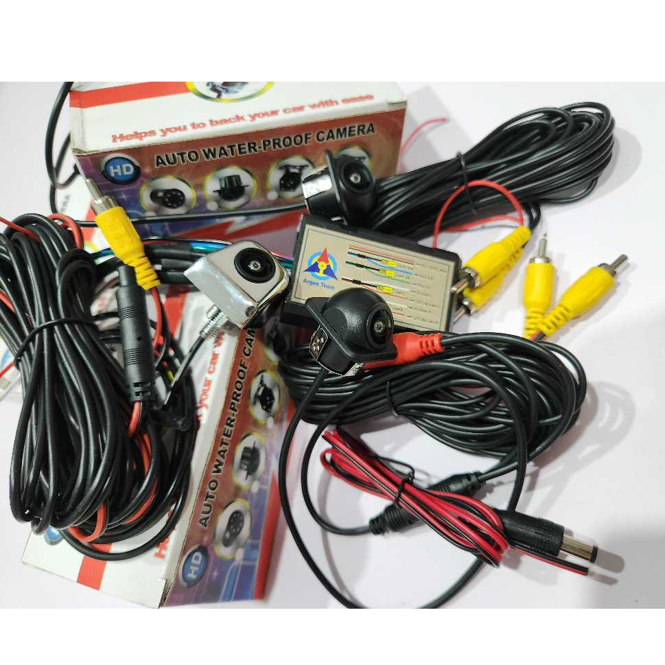 [HCM] Combo camera cặp lề CCD và Camera lùi CCD 720P, Bộ chia 3 Camera kết nối với màn hình theo ...