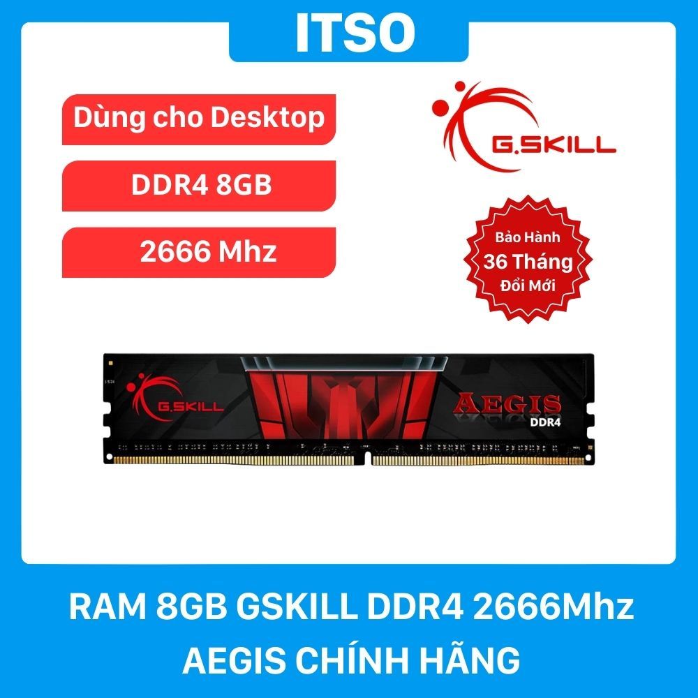 Ram Máy Tính Gskill Aegis Ddr4 8gb 2666 Chính Hãng Bảo Hành 36 Tháng