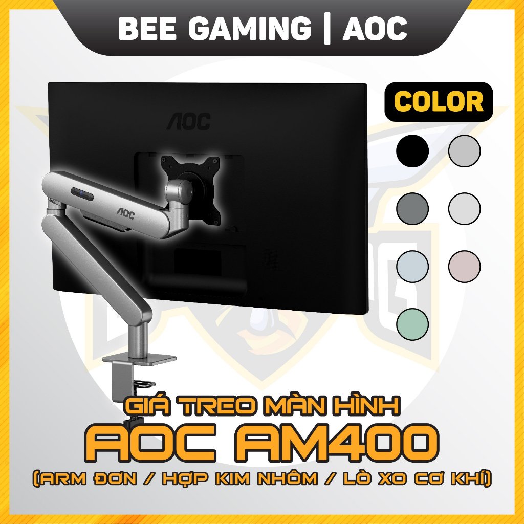 Giá treo màn hình máy tính AOC - AM400 (Cấu trúc hợp kim nhôm / Đa dạng màu sắc / Hỗ trợ cho màn ...