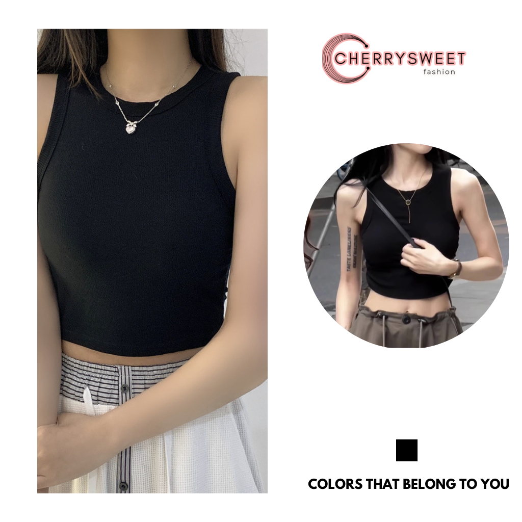Áo croptop ba lỗ CHERRYSWEET ôm body, chất vải thun tăm mềm mát, co giãn tốt T113 | Shopee Việt Nam
