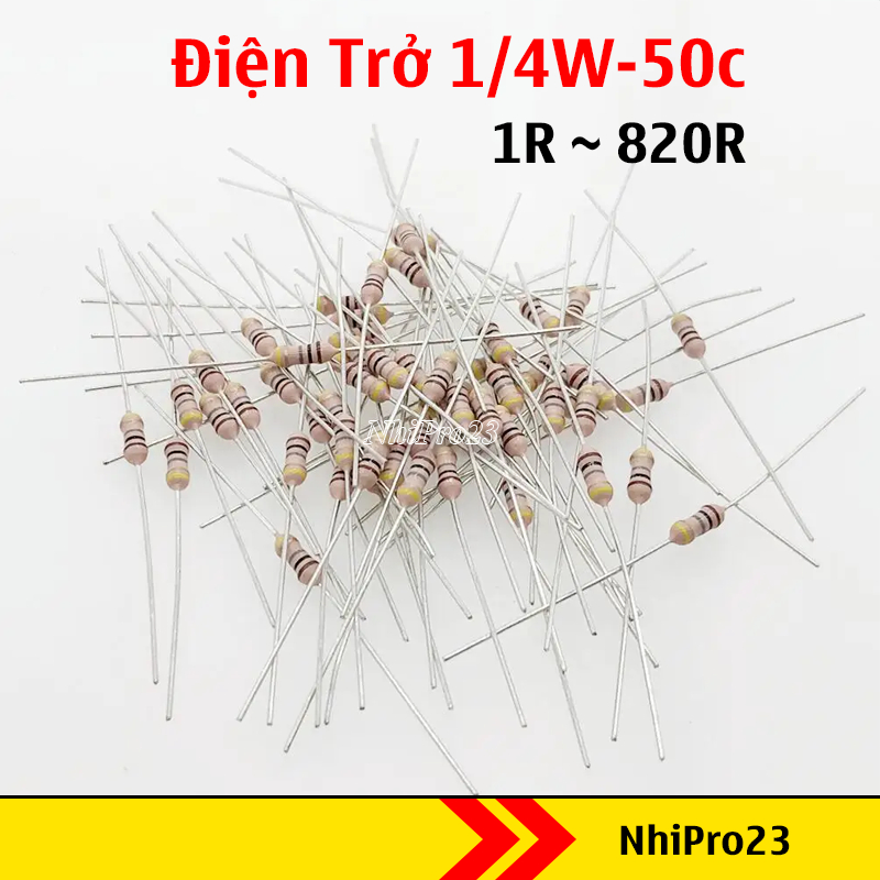Điện trở 1/4W 1R 10R 100R 220R 330R 470R...820R các loại giá trị (Gói 50c) | Shopee Việt Nam