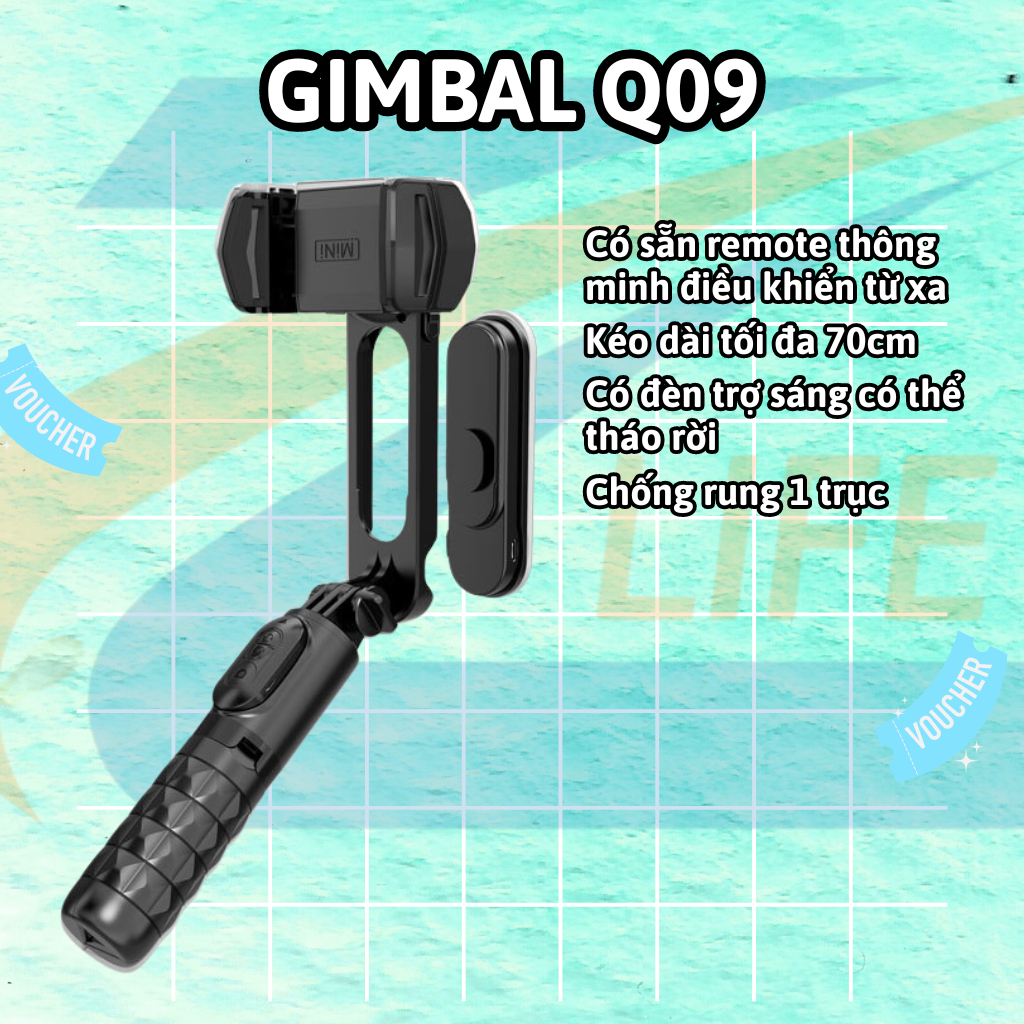 Gimbal Q18 Tích Hợp AI Theo Dõi Chuyển Động Khuôn Mặt - Gimbal Q18 Chống Rung Điện Thoại Có Tích ...