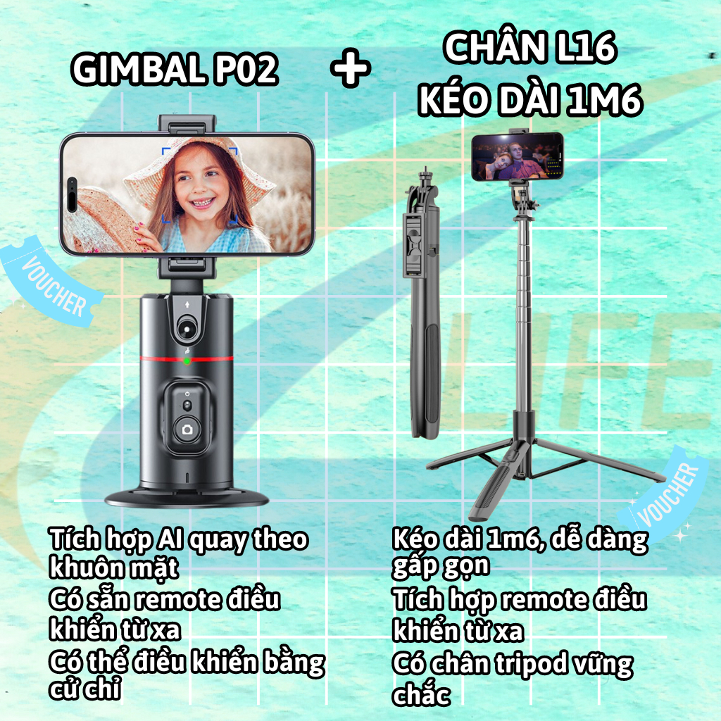 Gimbal Q18 Tích Hợp AI Theo Dõi Chuyển Động Khuôn Mặt - Gimbal Q18 Chống Rung Điện Thoại Có Tích ...