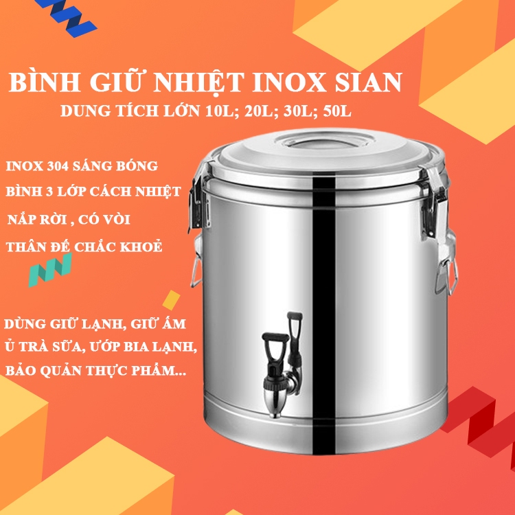 Bình Giữ Nhiệt Inox 304 Dung Tích Lớn 10L–50L | Giữ Nhiệt Cực Lâu – Siêu Đa Năng – Có/Không Vòi ...