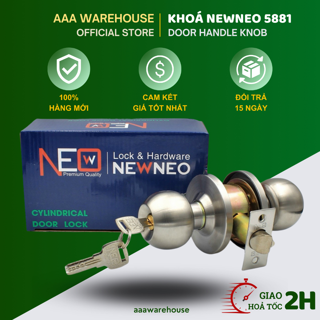 [NEO 5881] Ổ Khoá Tay Nắm Tròn NEO INOX 304 5881SS | Shopee Việt Nam