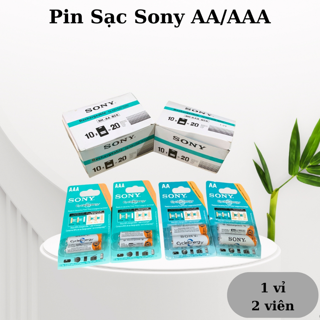 Pin Sạc Sony AA(4600mah)-AAA (4300mah) Vỉ 2 Viên | Shopee Việt Nam