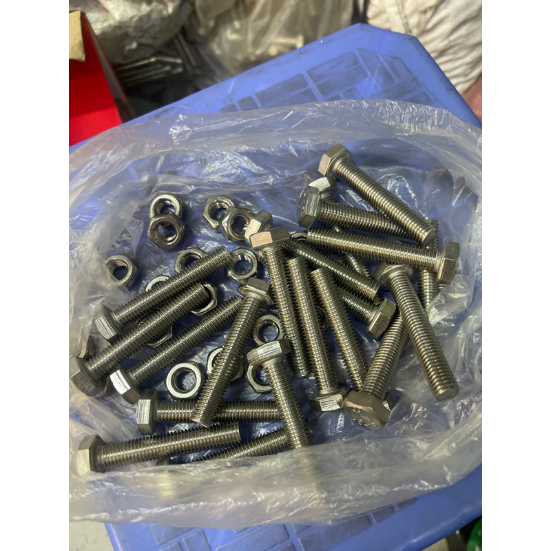 bulong inox201 m4 m4x10-15-20-25-30-40-50 (combo 10 bộ bulong và ecu ...