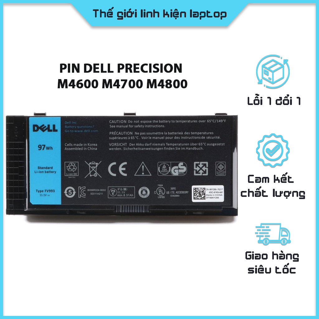 Pin laptop Dell Precision M4600 M4700 M4800 M6600 M6700 M6800 PG6RC ...