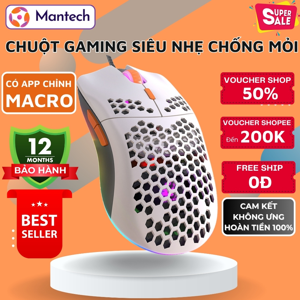 Chuột Gaming Có Dây M1 Luxury Led RGB, 6 Nút Chức Năng Tùy Chỉnh Qua ...