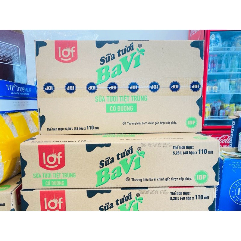 Thùng 48 hộp Ba Vì Sữa Tươi Có Đường 110ml ... | Shopee Việt Nam