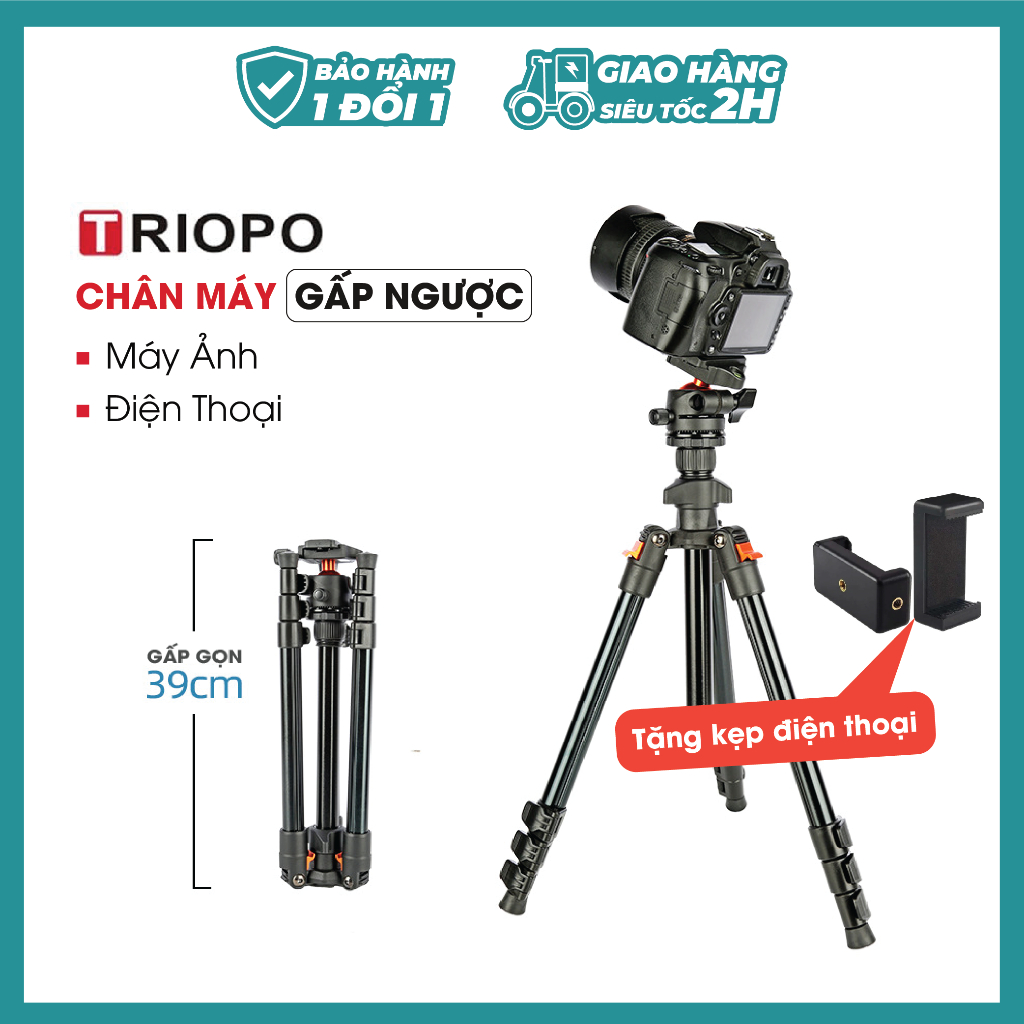 Chân máy ảnh Tripod Triopo K268 gấp ngược siêu gọn nhẹ | Shopee Việt Nam