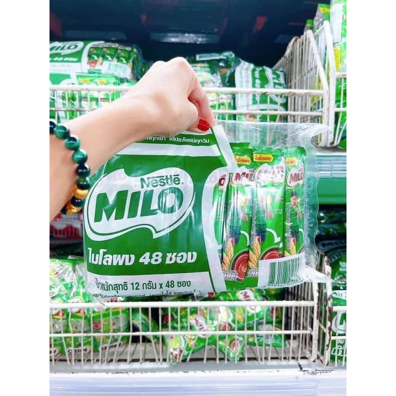 [HàngHot] 1 bịch 48 gói nhỏ MILO bột THÁI LAN - sữa milo hoà tan date ...