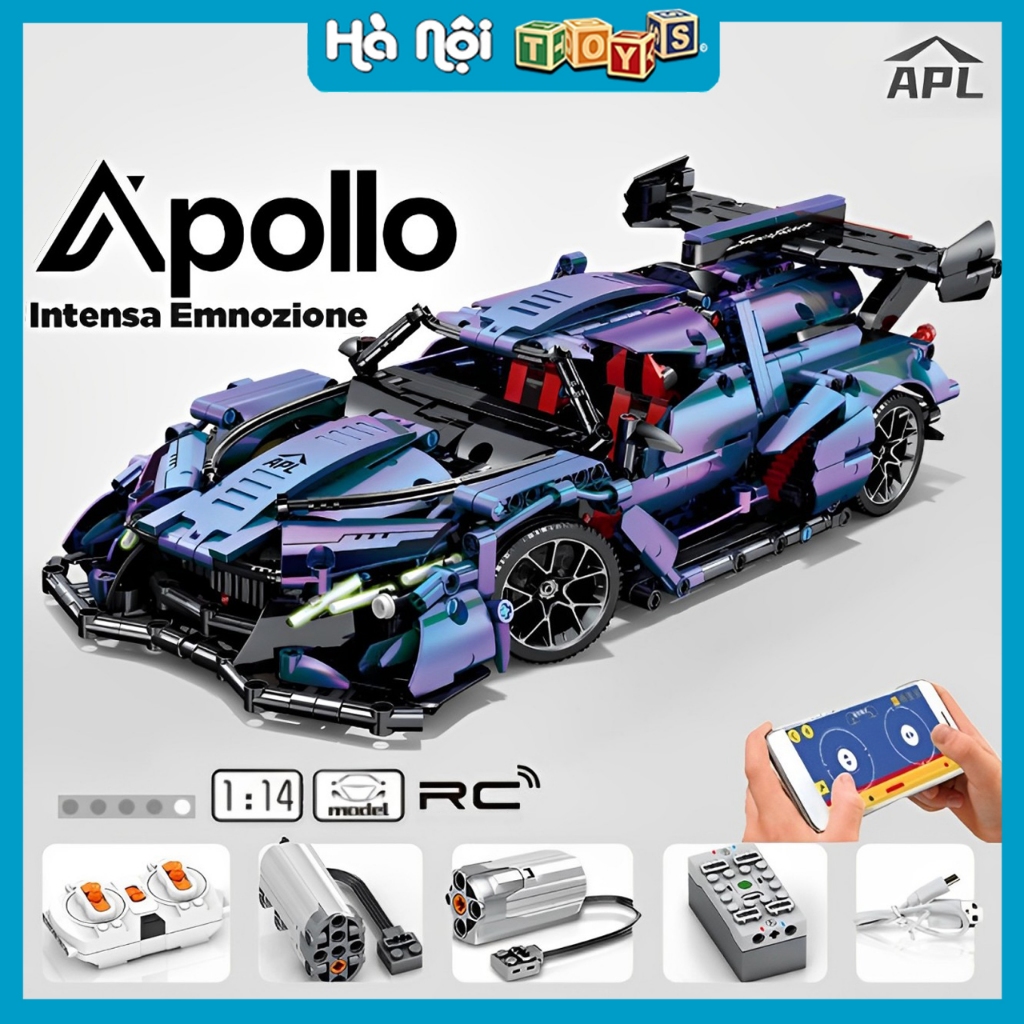 Đồ Chơi Lắp Ráp Xếp Hình Mô Hình Xe Apollo Intensa Emnozione Điều Khiển Từ Xa RC Tỉ Lệ 1:14 ...