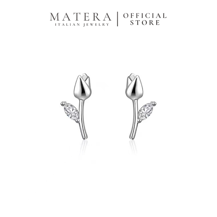 Bông tai Tulip đá basic MATERA khuyên tai bạc S925 đính đá mini 2mm chính hãng MBT19 | Shopee ...