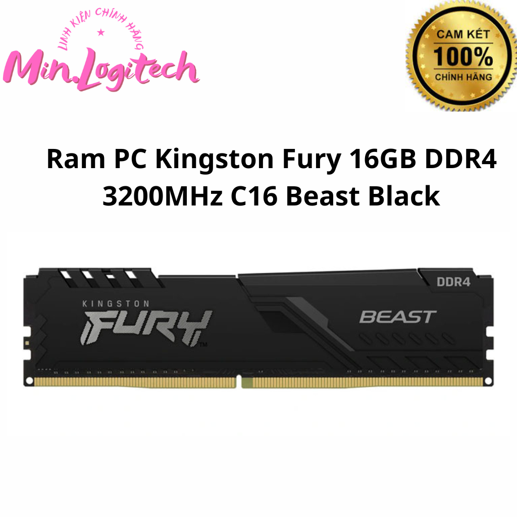 Ram PC Kingston Fury 16GB DDR4 3200MHz C16 Beast Black - Sản Phẩm Chính Hãng | Shopee Việt Nam