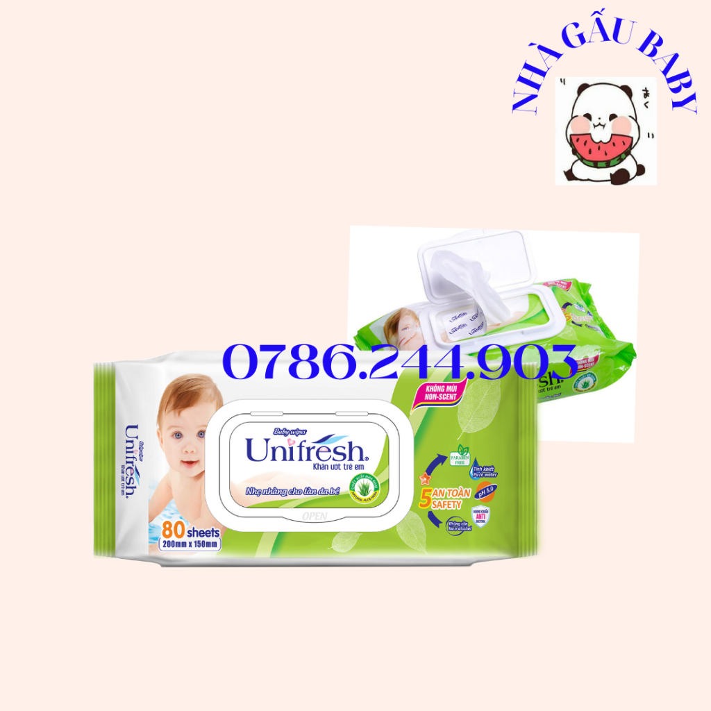Khăn giấy ướt Unifresh không mùi Nha đam/Vitamin E 80 miếng | Shopee ...