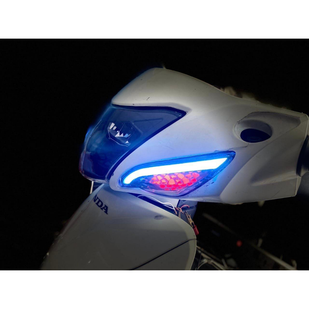 xi nhan led audi tổ ong demi xe wave lắp cho wave a 100, 110 wave s100 ...