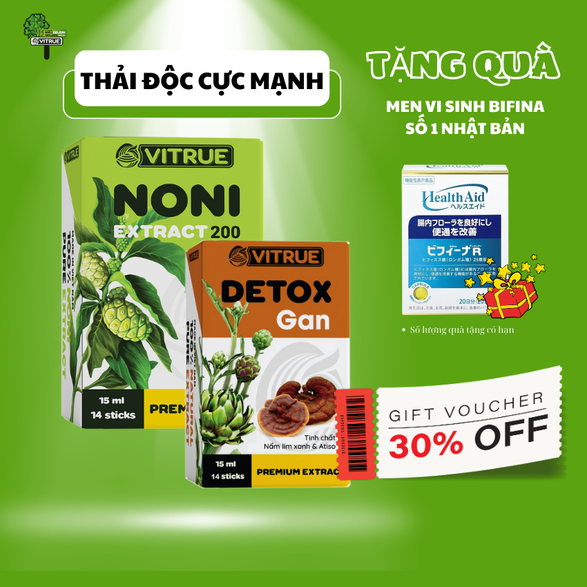 [MUA 1 TẶNG 1] - [Combo Ăn ngon ngủ ngon] Vitrue Detox Gan + Vitrue ...