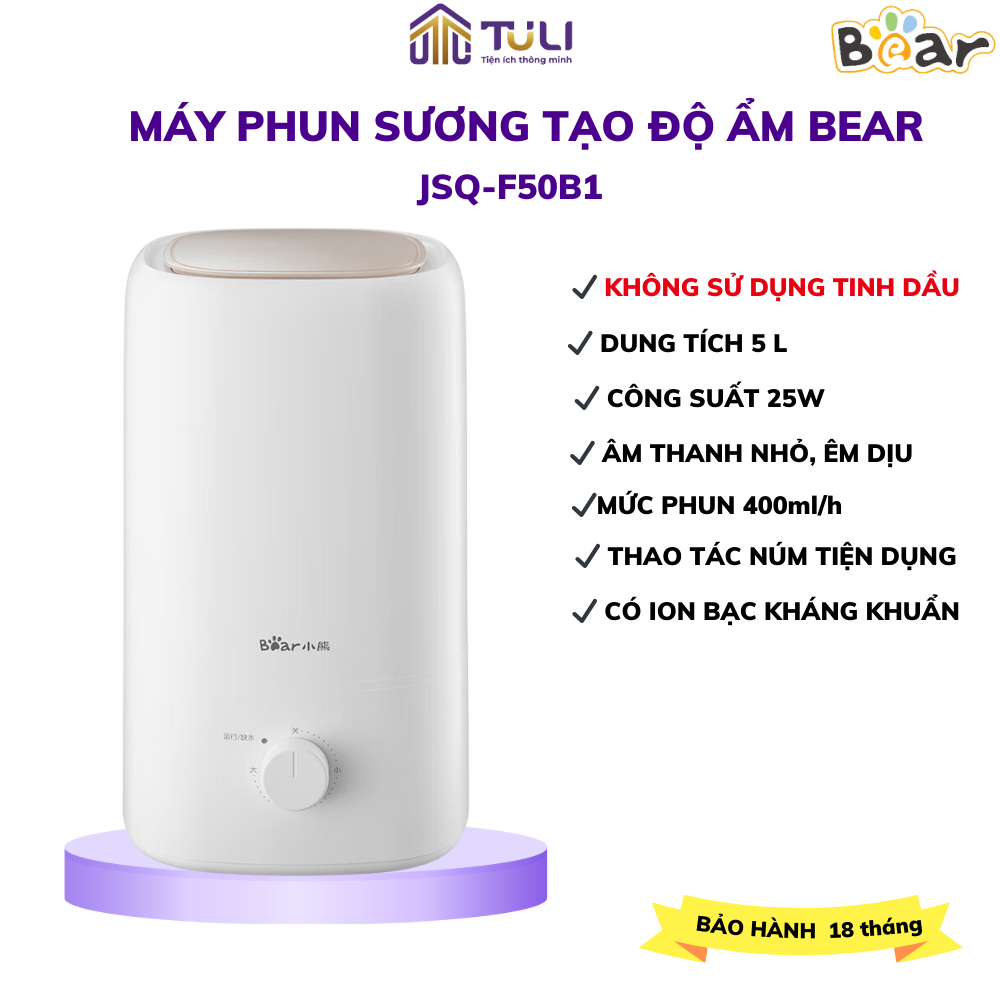 Máy phun sương,xông tinh dầu 4.5L Bear JSQ-C45U1,30W, Bộ Lọc Ion Bạc,Tạo độ ẩm không khí,BH 18 ...