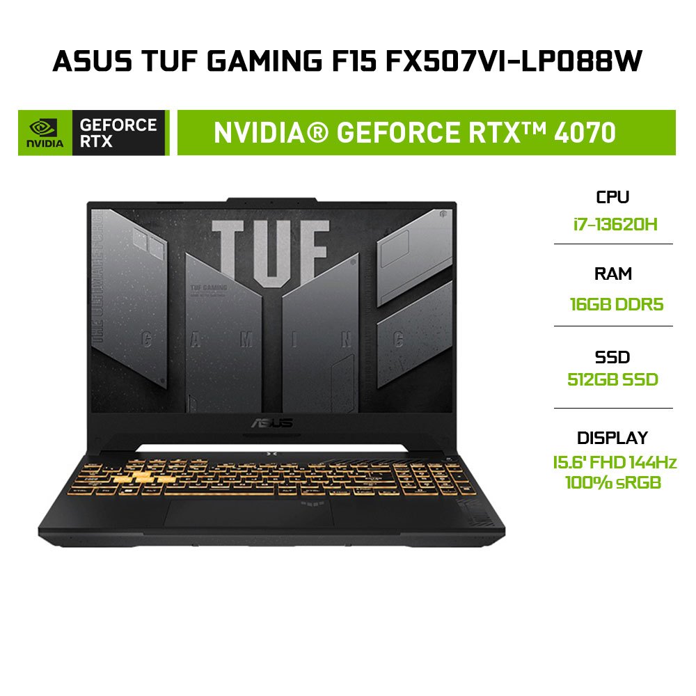 Laptop ASUS TUF Gaming F15 FX507VI-LP088W i7-13620H | 16GB | 512GB ...