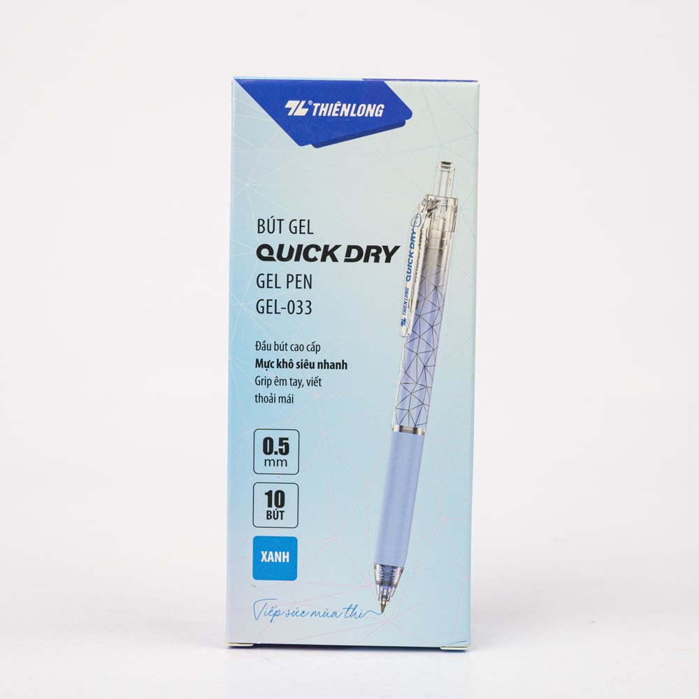 Bút gel Thiên Long Gel-033 Quick Dry ngòi 0.5mm mực nhanh khô công nghệ ...