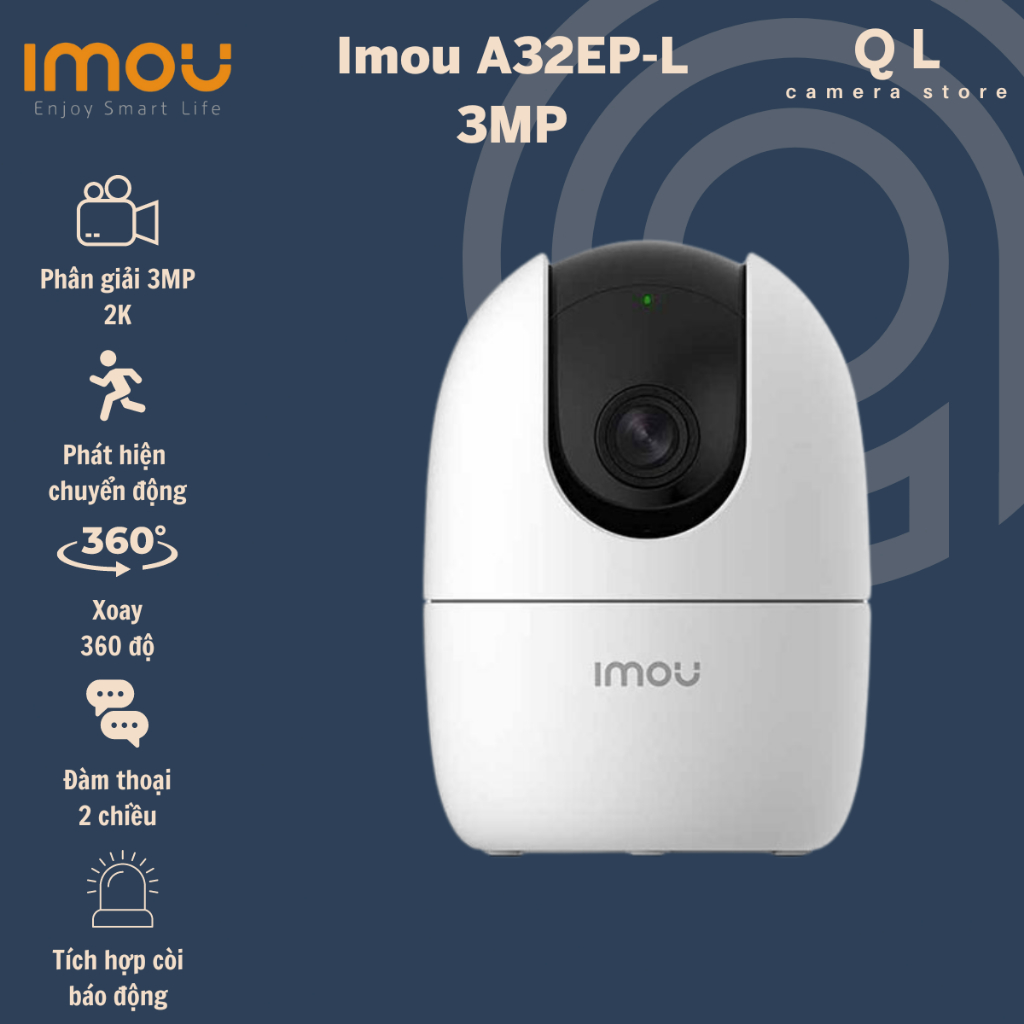 Camera wifi IMOU IPC-A32EP-L 3M (2K) loa - âm thanh lớn , đàm thoại 2 ...