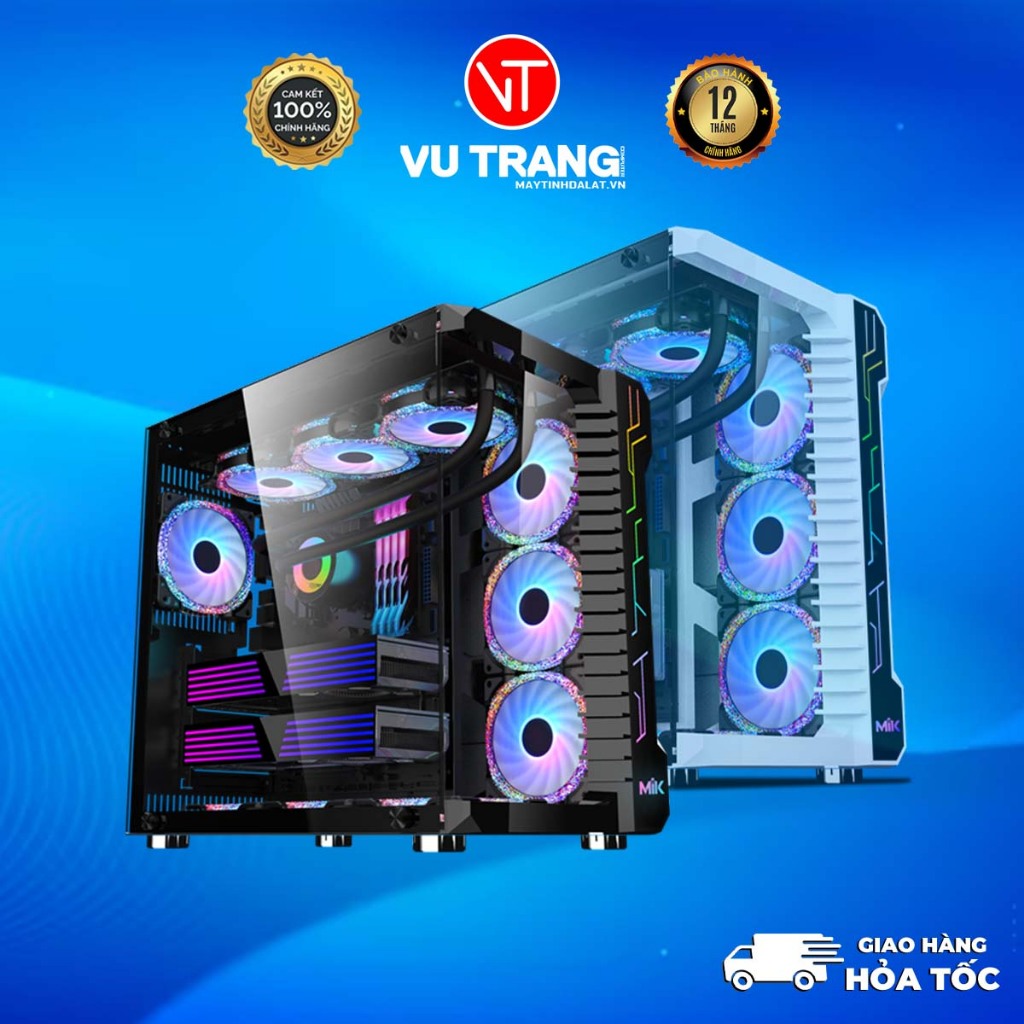 [Hỏa Tốc] Vỏ Máy Tính - Case MIK LV07 Black /White ATX kính cường lực chính hãng | Shopee Việt Nam