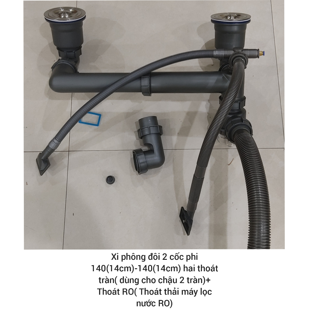 Bộ xiphong thoát nước chậu rửa bát ống cứng ống thoát to ngăn mùi ...