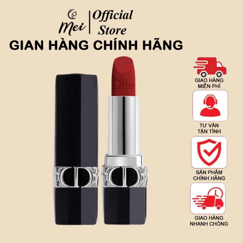 Son Dior Rouge Matte 999 Tông Đỏ Huyền Thoại Của Dior Full Size 3.5g ...