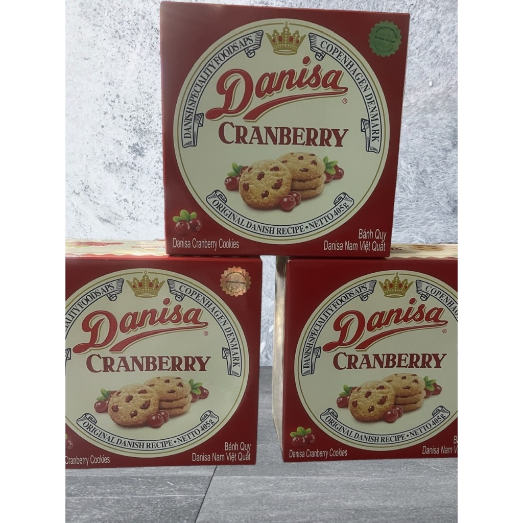 BÁNH QUY BƠ NAM VIỆT QUẤT CRANBERRY DANISA Quy cách đóng gói: Hộp 607 ...