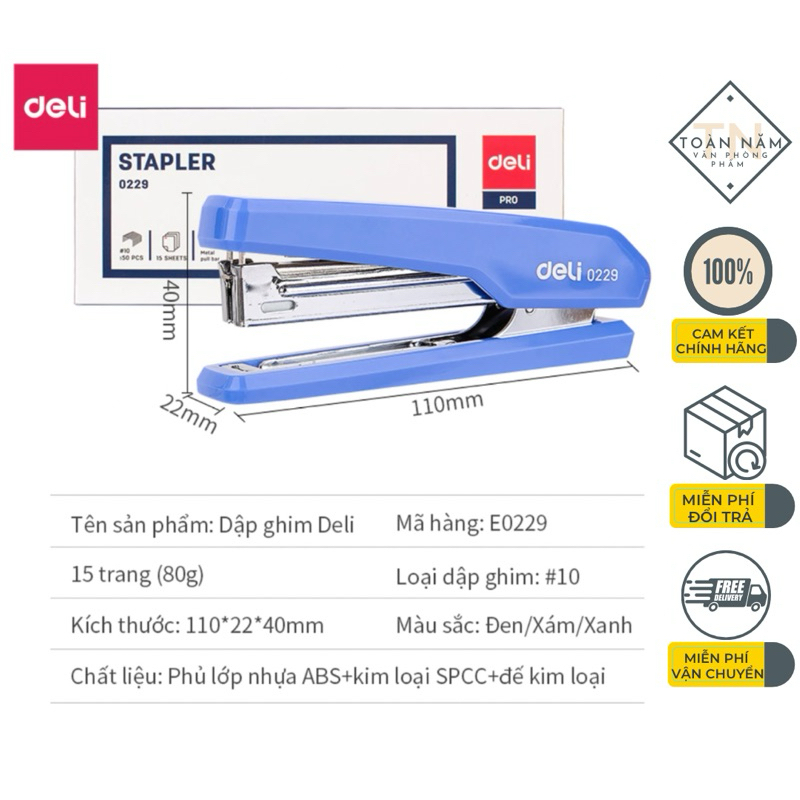 Máy bấm kim, dập ghim giấy No.10, Deli 0229 | Shopee Việt Nam