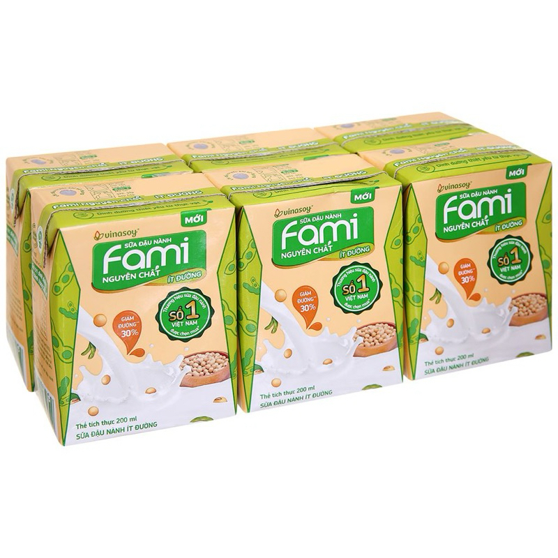 Lốc 6 Hộp Sữa Fami x200ml nguyên chất | Shopee Việt Nam