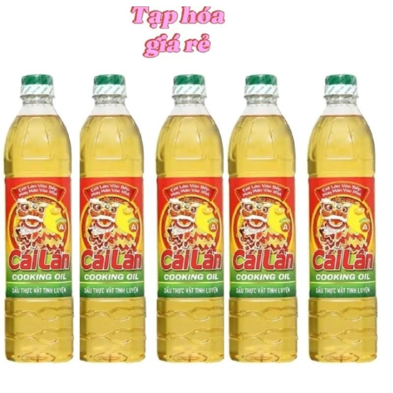Combo 5 chai dầu ăn thực vật tinh luyện Cái Lân chai 1L tổng 5L ...