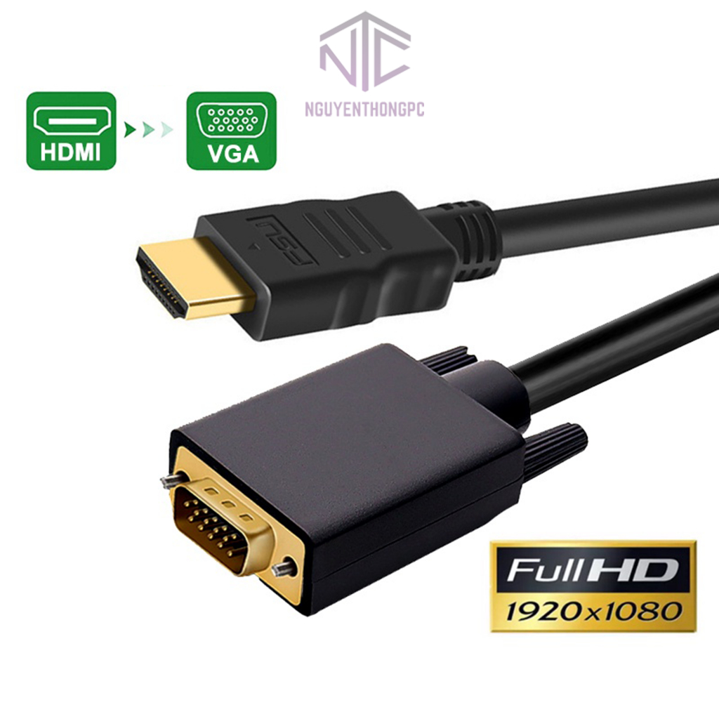 Cáp chuyển HDMI sang VGA, HDMI to VGA dây dài 1.8 mét độ phân giải ...