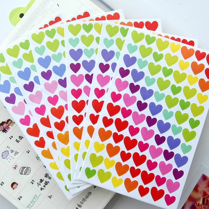 Tấm sticker tròn, trái tim, ngôi sao trang trí sổ, thiệp | Shopee Việt Nam