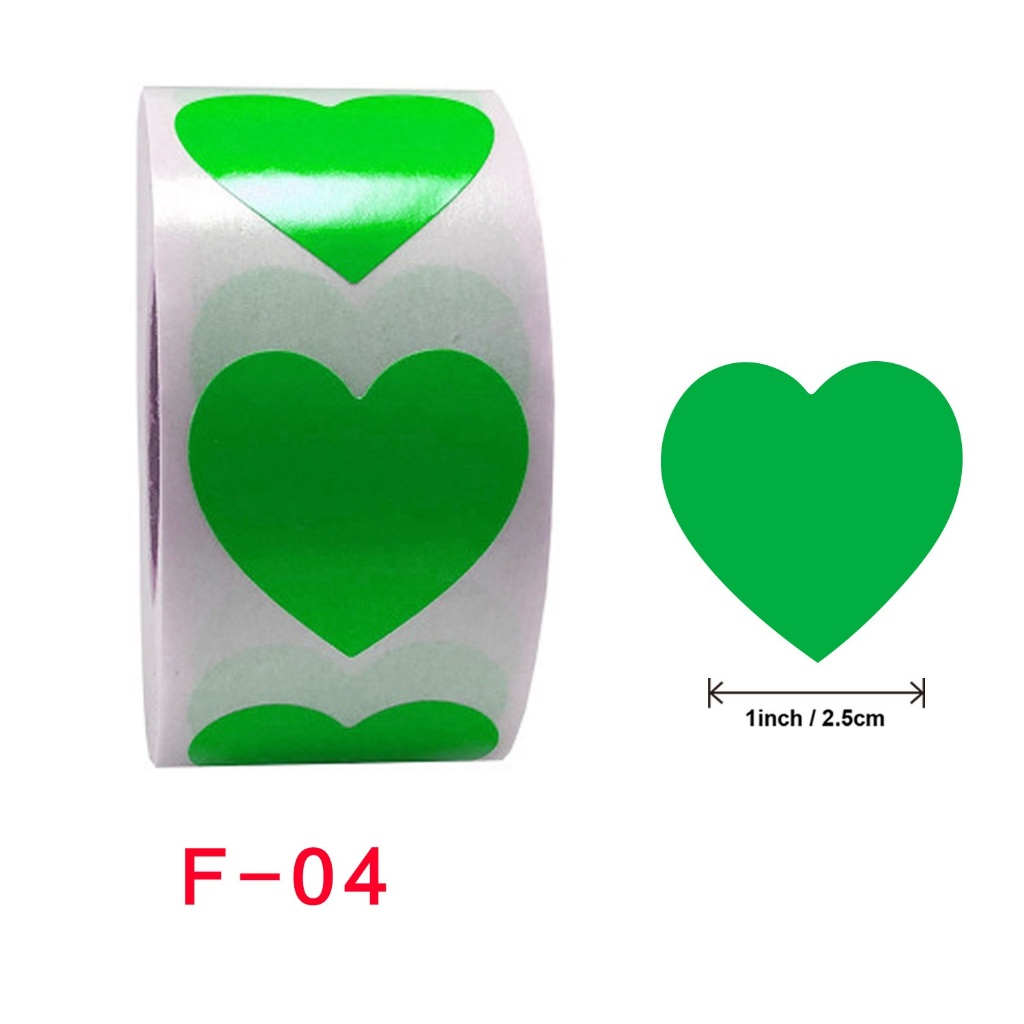 Cuộn 500 tem Sticker Trái tim in màu tự dính 2.5cm | Shopee Việt Nam