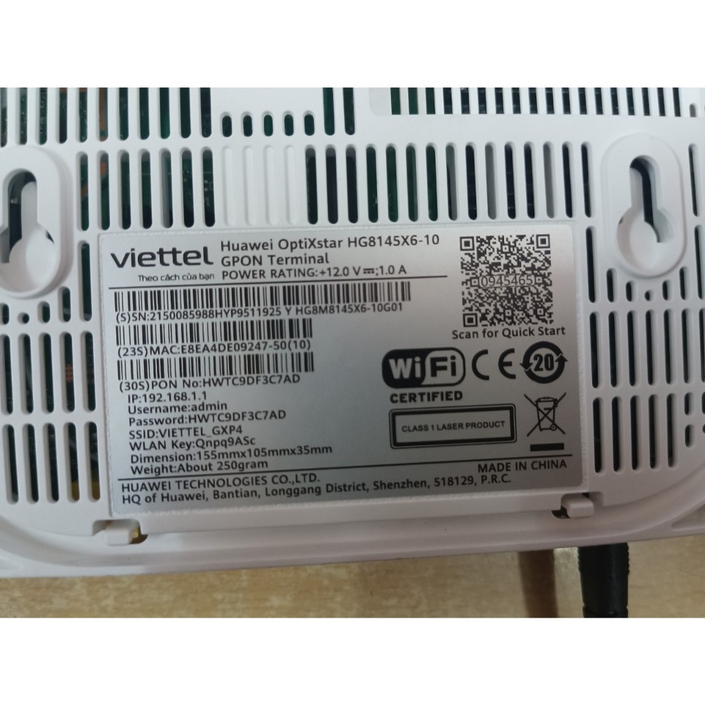 Modem Quang Wifi 6 Gpon Huawei HG8145X6-10 VIET.TEL (Hàng Cũ). | Shopee ...
