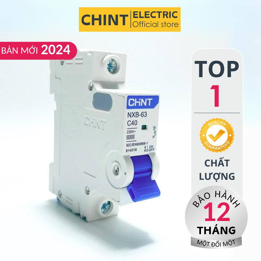 Aptomat MCB 1 Pha CHINT NXB-63 6A, 10A, 16A, 25A, 32A, 40A, 50A, 63A Dòng Cắt 6kA hàng xuất khẩu ...