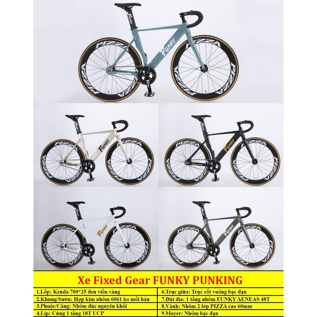 Xe Đạp Fixed Gear Funky Punking 2024 khung nhôm không mối hàn | Shopee ...