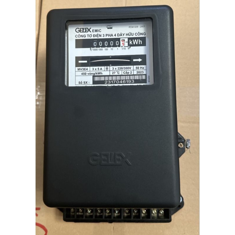 Đồng hồ điện 3 pha , công tơ điện 3 pha Gelex Emic 10/40A, 30/60A, 50 ...