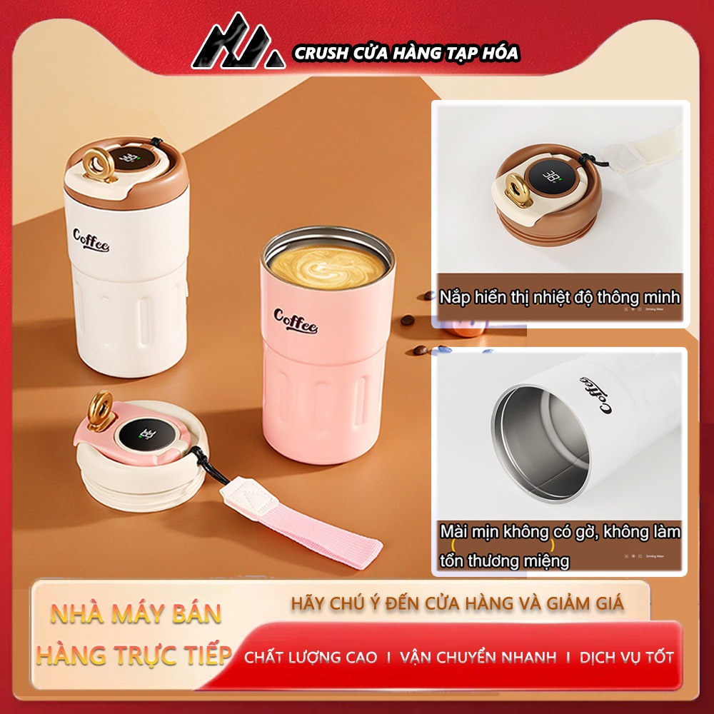 CRUSH Ly giữ nhiệt có LED hiển thị NHIỆT ĐỘ - Cốc giữ nhiệt Inox 316, 420ML | Shopee Việt Nam