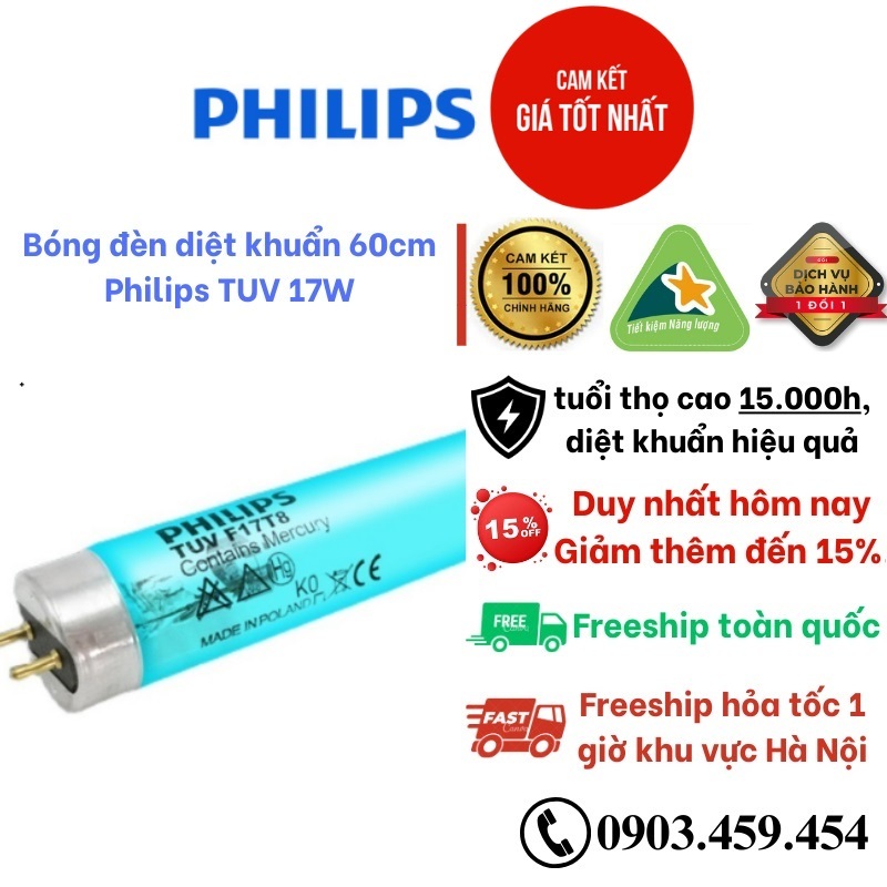 Bóng diệt khuẩn Philips TUV T8 F17 1SL/25 | Shopee Việt Nam