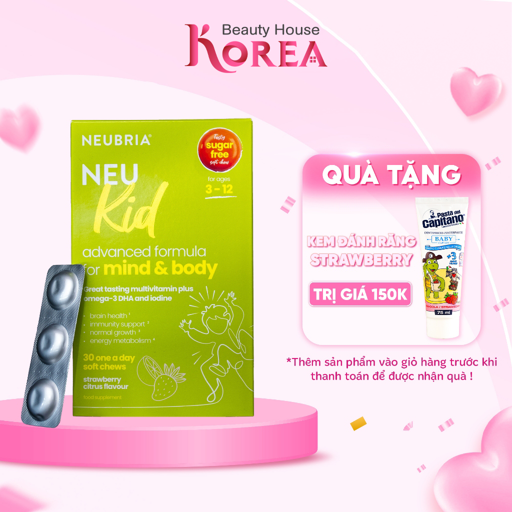 Kẹo dẻo Neu Kid Multivitamin bổ sung Omega DHA và Vitamin tổng hợp cho ...