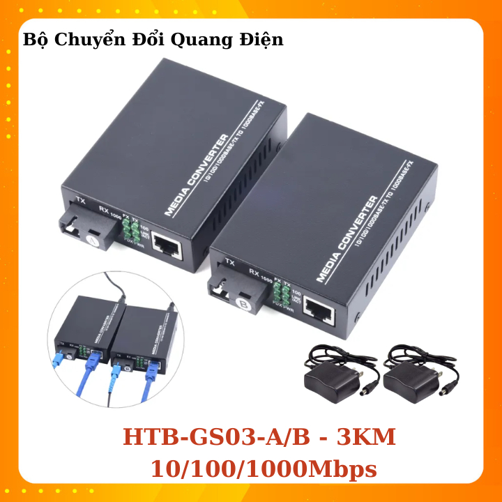 Thiết Bị Chuyển Đổi Quang Điện HTB-3100A/B-25KM | HTB-GS03-A/B-3KM | Shopee Việt Nam