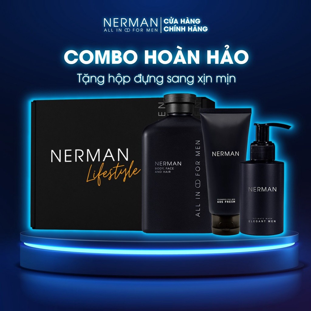 Combo Hoàn Hảo Nerman: Sữa tắm 3in1 Nerman 350ml và Gel rửa mặt Nerman ...