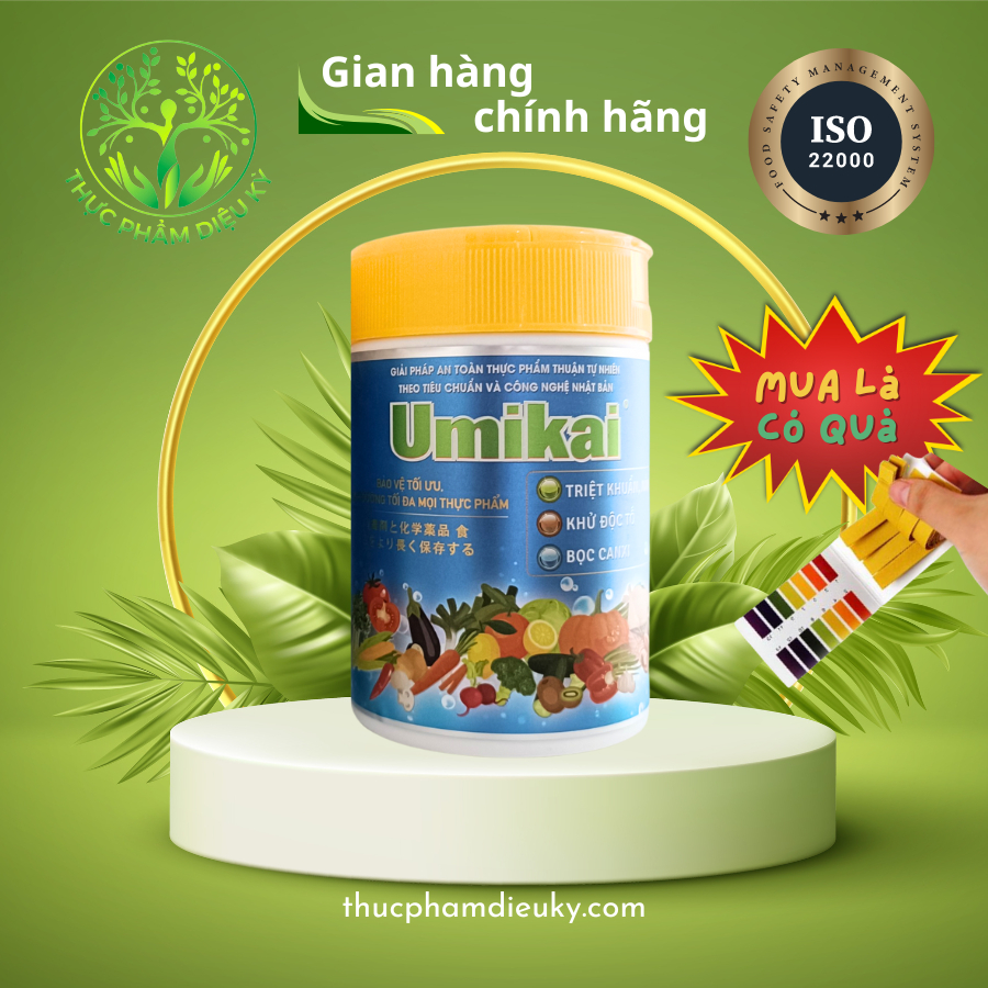 UMIKAI - Bột ion canxi ngâm rửa rau củ thịt cá - chiết xuất từ vỏ hàu ...