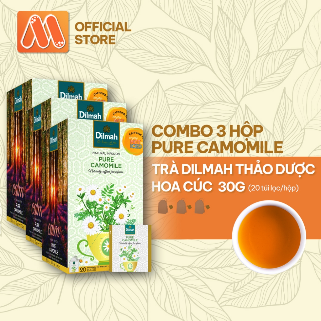 Combo 3 hộp Trà Dilmah Thảo Dược Hoa Cúc - Camomile 30g | Shopee Việt Nam
