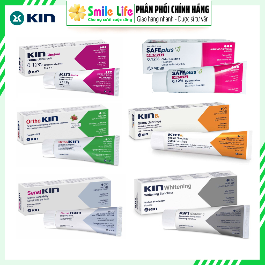 SMILE LIFE | Kem đánh răng Kin Viêm Nướu, SAFEplus răng implant, KinB5 ...