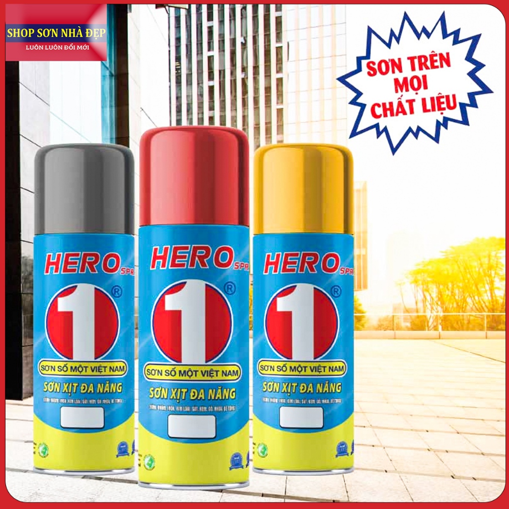 Sơn xịt đa năng Hero , TOLAX cao cấp dùng cho gỗ , sắt , kính , nhựa ...